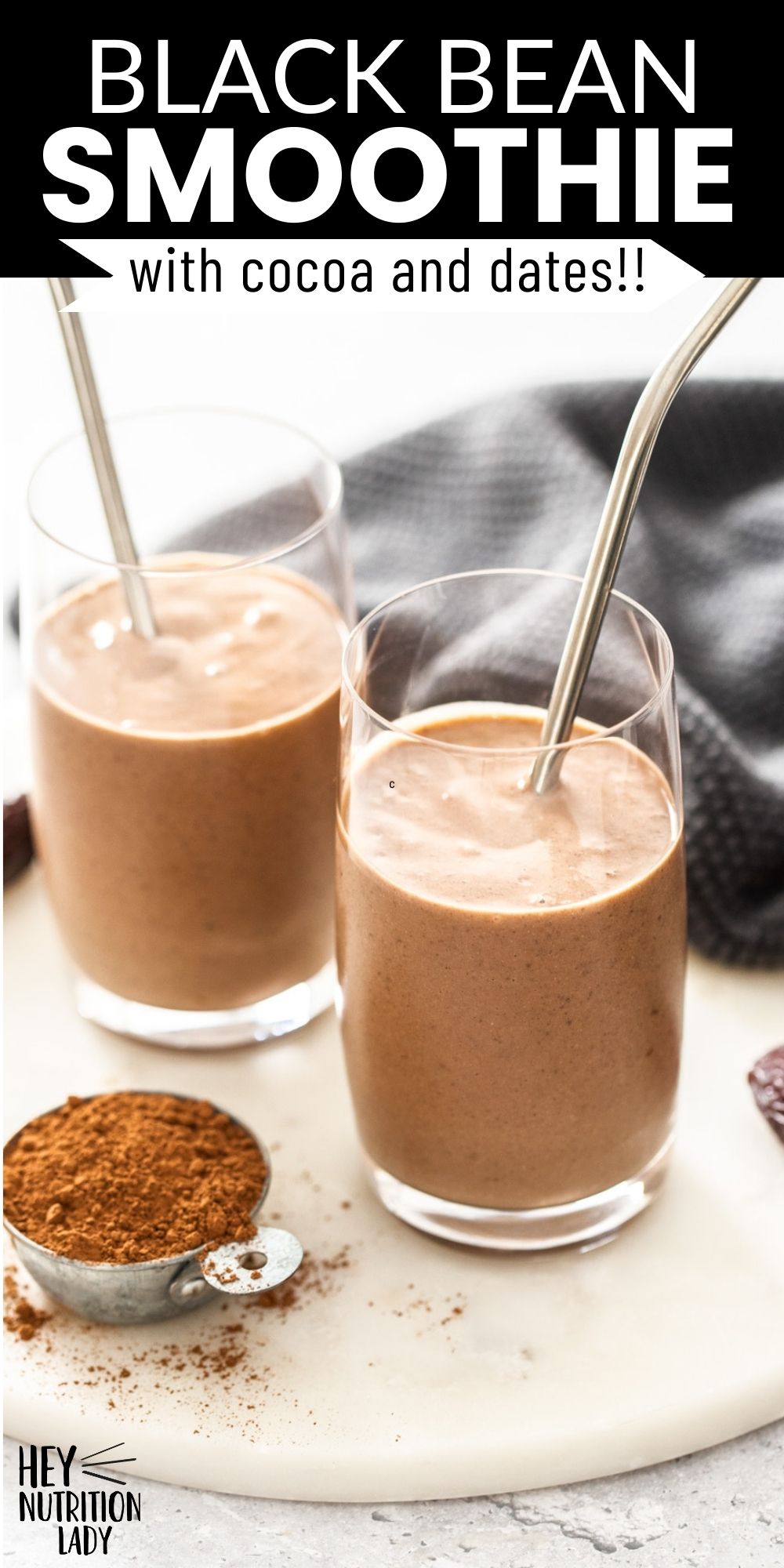 Chocolate Black Bean Smoothie - Hey Nutrition Lady