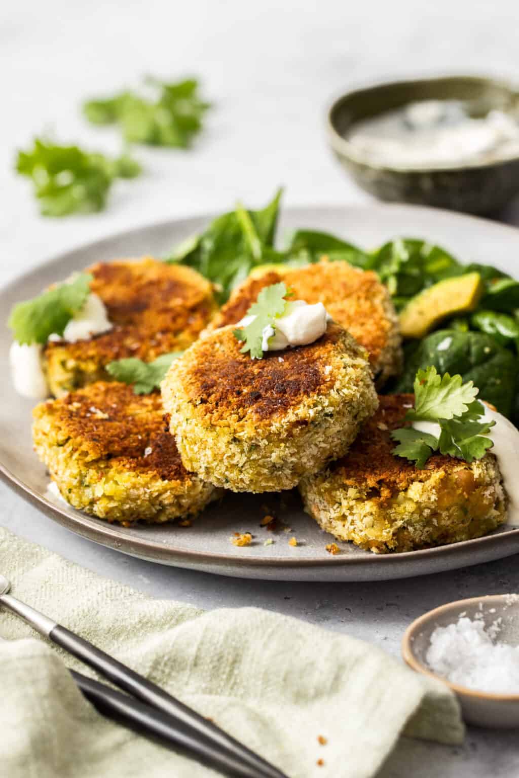 Chickpea Fritters - Easy Vegetarian Recipe - Hey Nutrition Lady