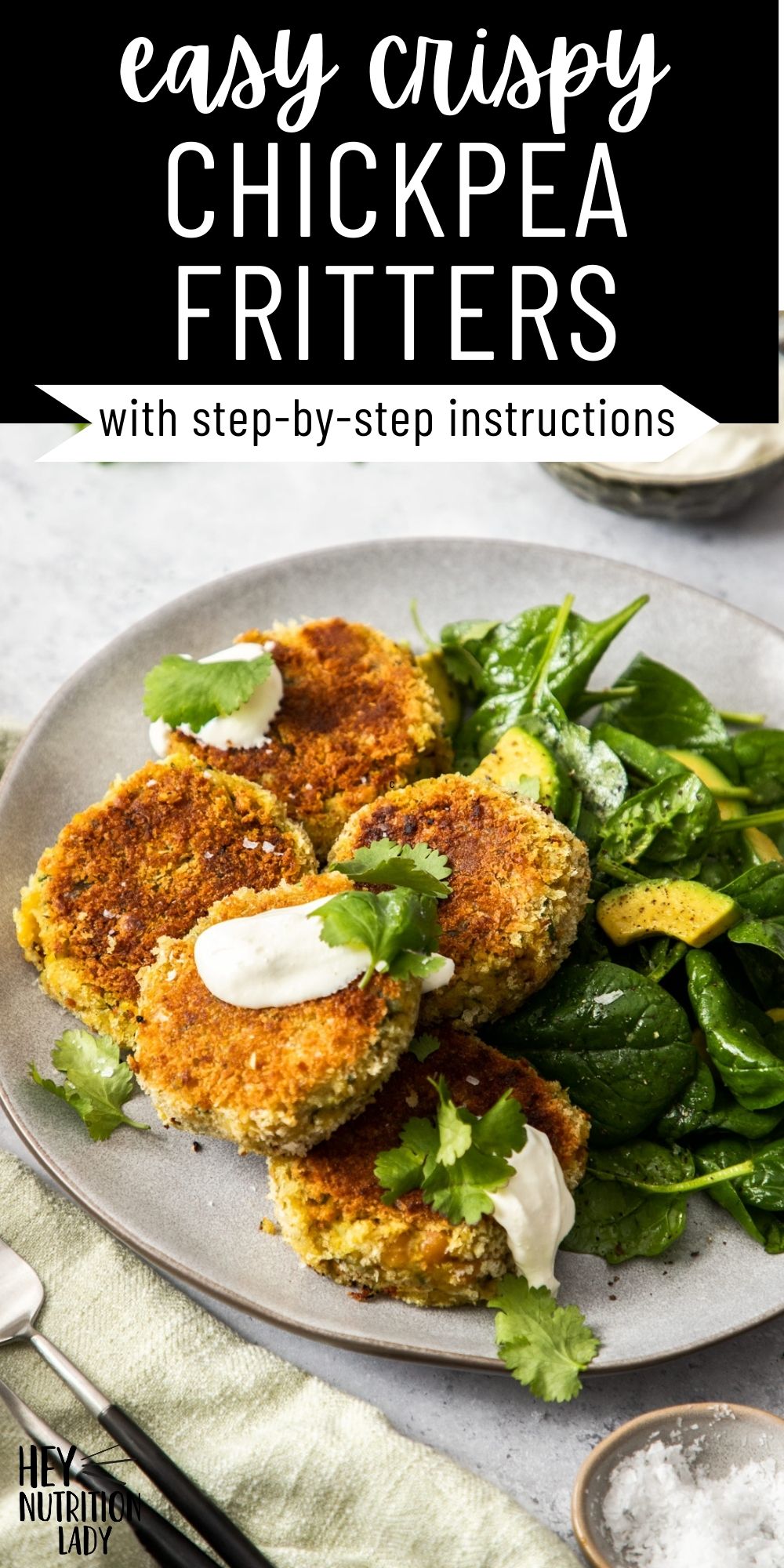 Chickpea Fritters - Easy Vegetarian Recipe - Hey Nutrition Lady