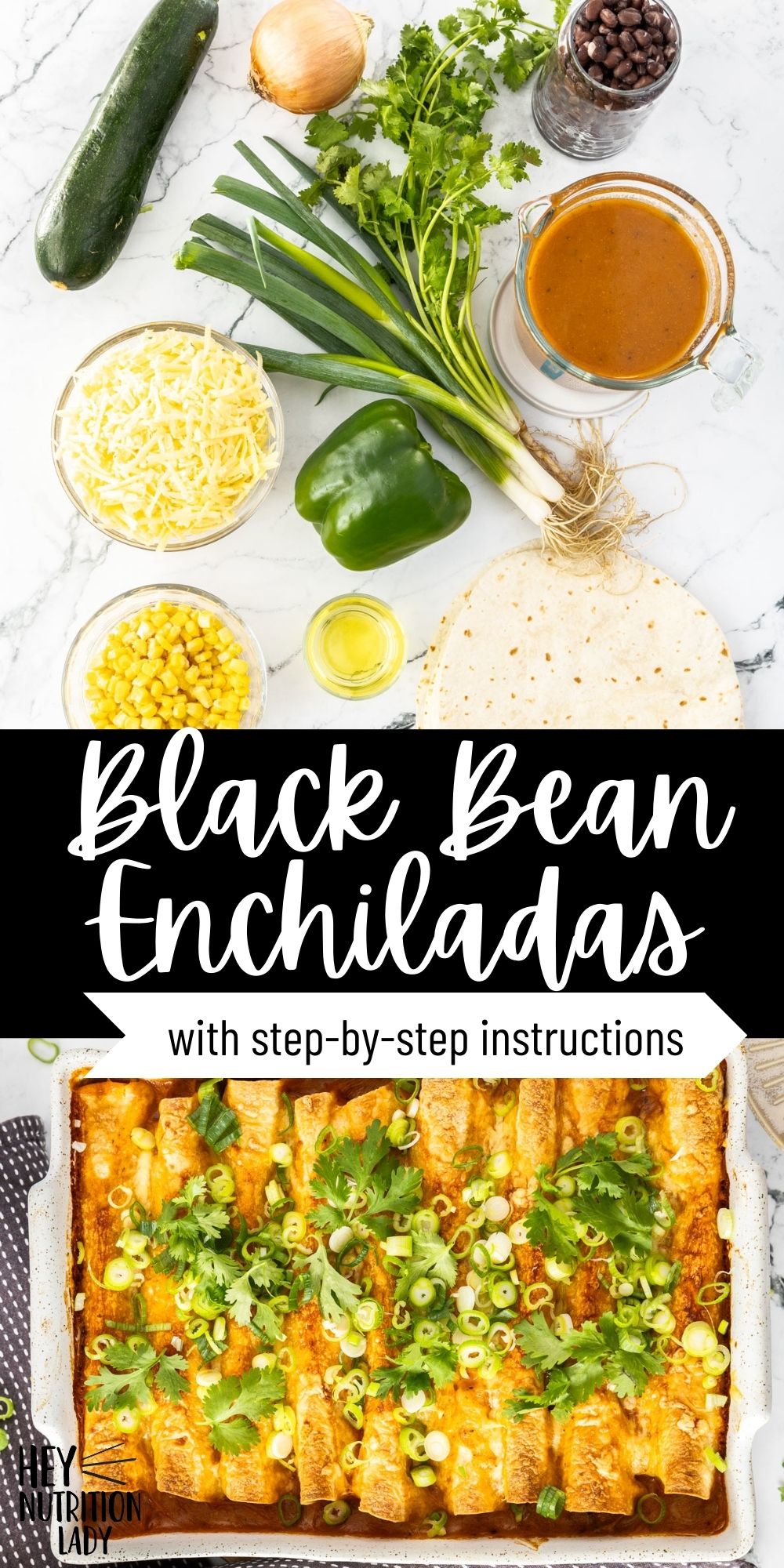 Veggie-Loaded Black Bean Enchiladas - Hey Nutrition Lady