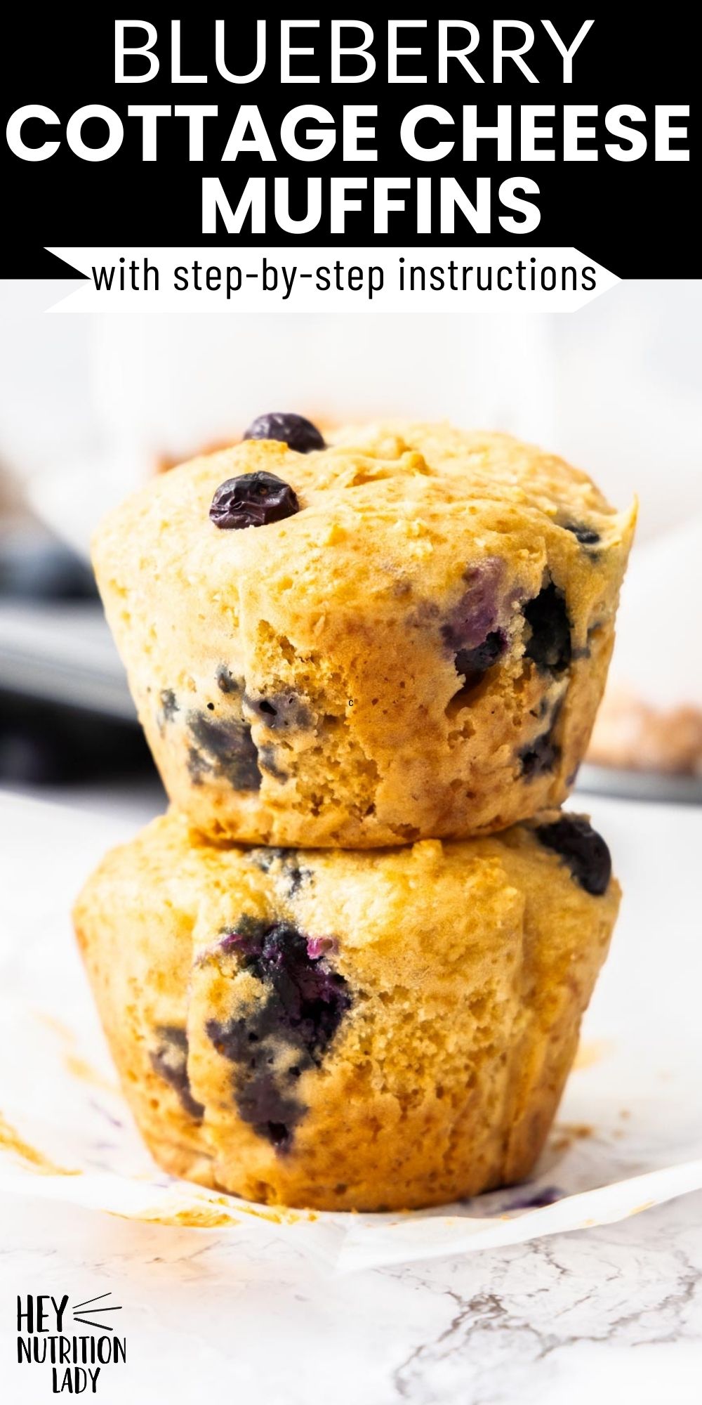 Blueberry Cottage Cheese Muffins - Hey Nutrition Lady
