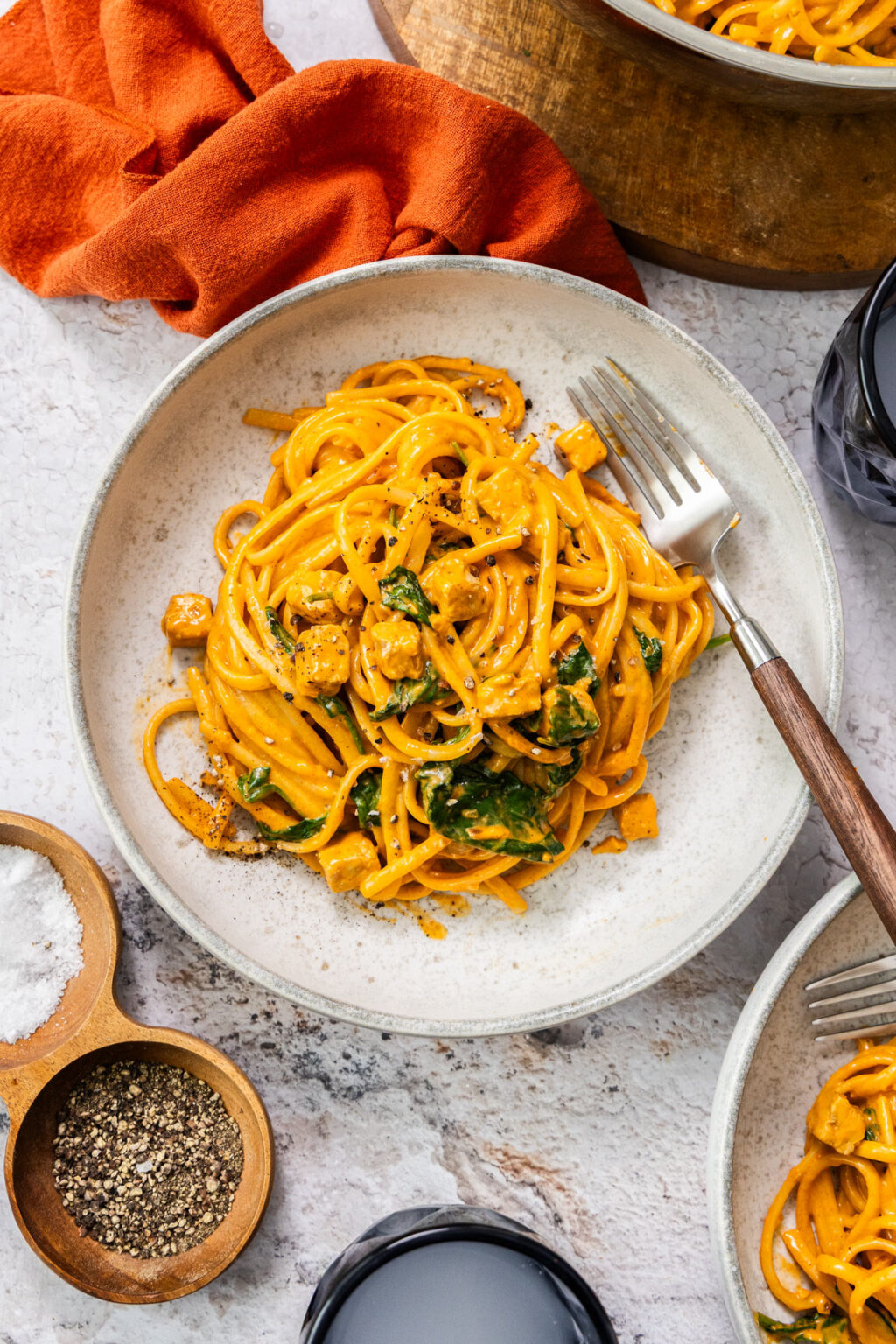 Creamy Gochujang Pasta with Tempeh - Hey Nutrition Lady