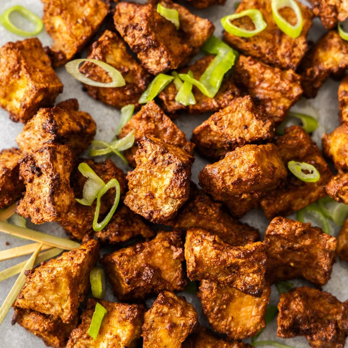 Crispy Seasoned Air Fryer Tofu - Hey Nutrition Lady